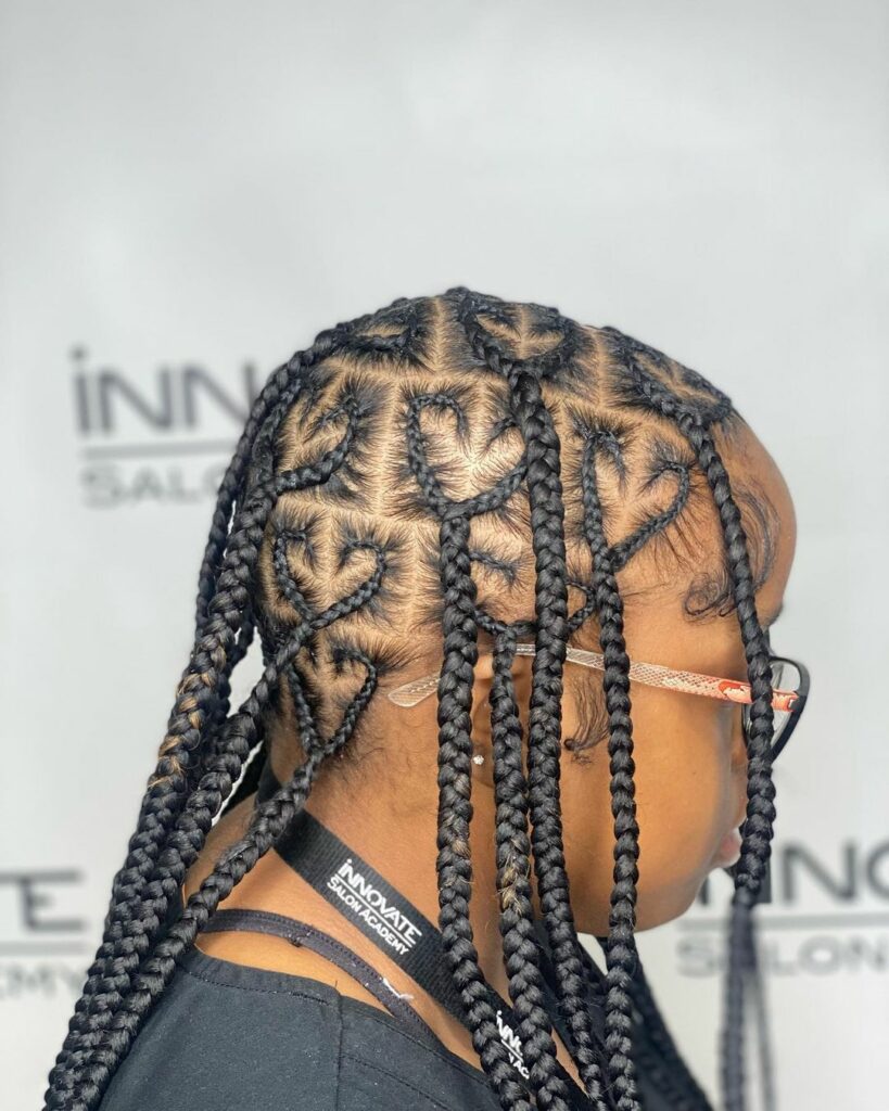 30 Knotless Braids With A Heart On The Side