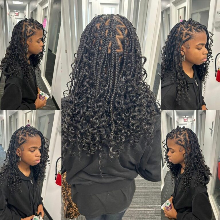 30 Knotless Braids With A Heart On The Side