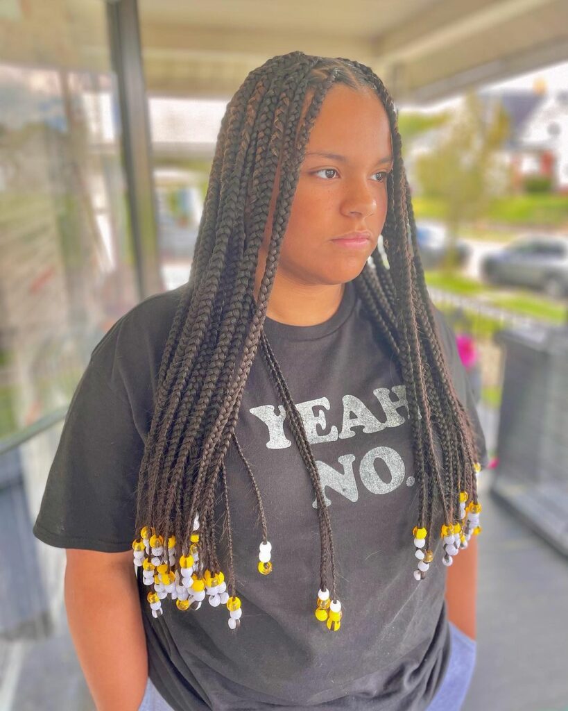 50 Knotless Braids With Beads That Will Leave You Awestruck » BlacksHome