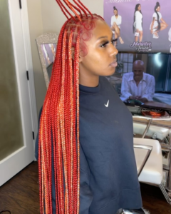 30 Red Knotless Braids That Sizzle And Pop [2024]