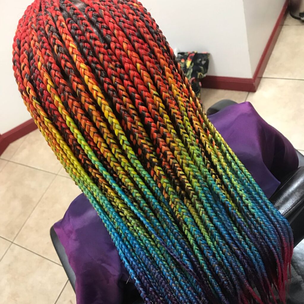 55 Eye-Catching Box Braids With Vibrant Colors [+ Vids 2024]